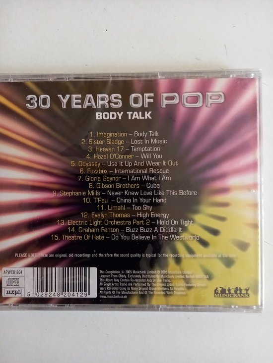CD 30 Years of pop; Body Talk, Imagination | Muziek | bol.com
