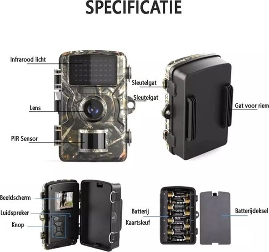 Thuys Wildcamera Met Nachtzicht - FULL HD - Nachtcamera - Waterdicht - Inclusief 32GB... | bol.com