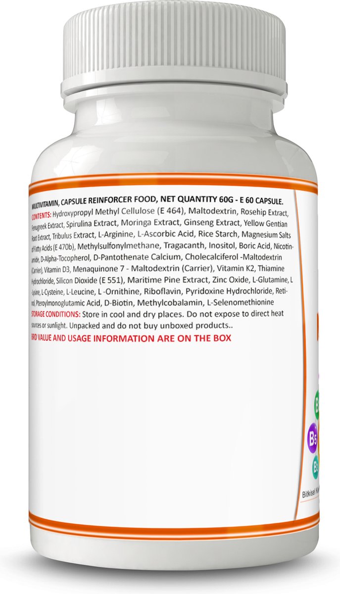 Multivitamine Extract Capsules - 60 Capsules - Vitamine C, A, B6, B1 ...