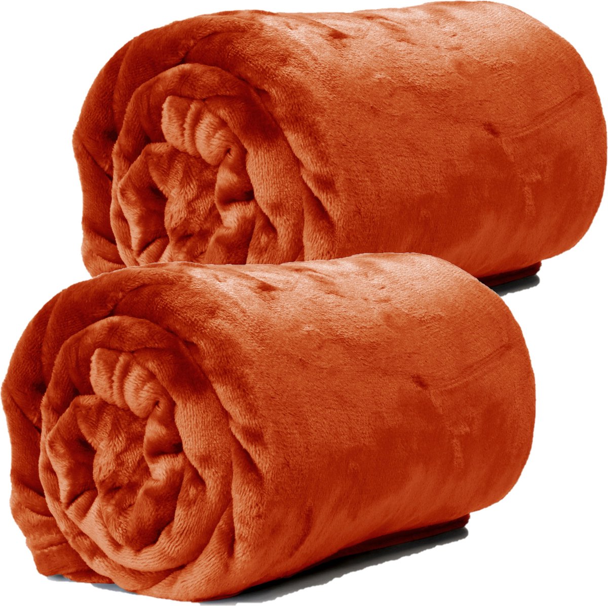 Plaids/ couvertures - polaire - 2 pièces - velours terra - polyester ...