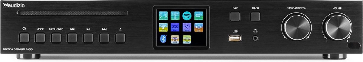 DAB radio met cd speler - Audizio Brescia - Internet radio met wifi, mp3 en 120W... | bol