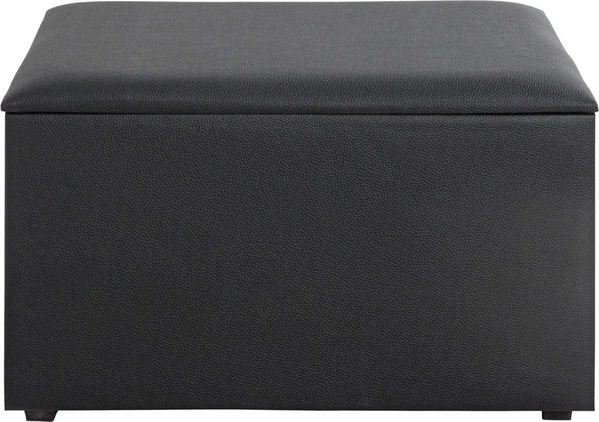 Hocker met opbergruimte - Opbergbank Kunstleer Zwart - MDF Opbergkist ...