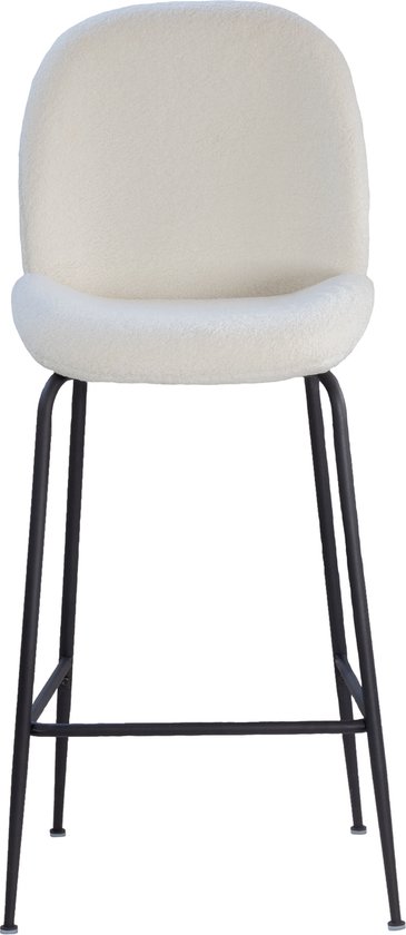 Barkruk Teddy Wit - Stalen Frame - Zithoogte 75cm - Stoel Dewi - Giga ...