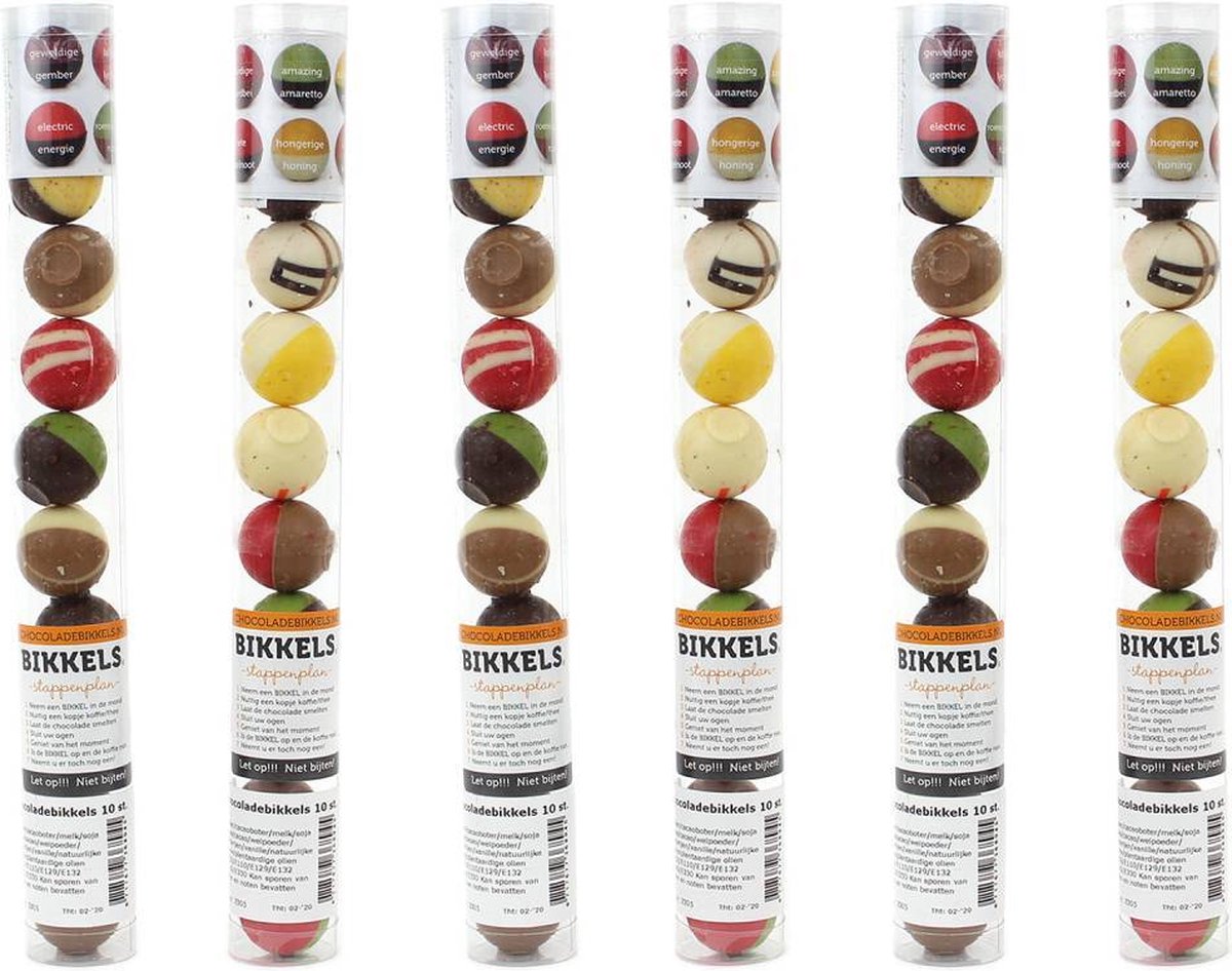CHOCOLADE BIKKELS | 10 unieke bonbons in koker | bol.com