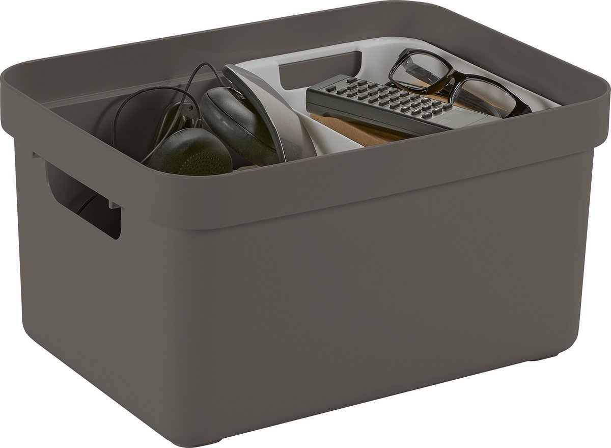 Sunware - Sigma home opbergbox 13L taupe - 35 x 24,6 x 18,3 cm | bol.com