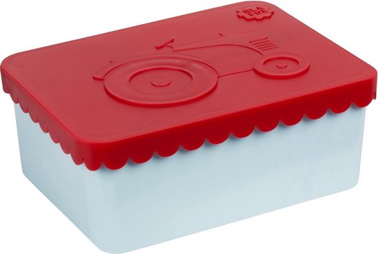 Lunchbox brooddoos tractor rood-lichtblauw Blafre | bol