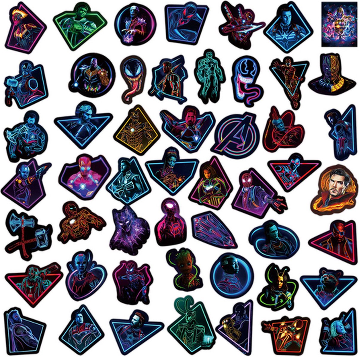 Scrapbook plaatjes - Stickers - Metallic - Avenger - 50 stuks | bol.com