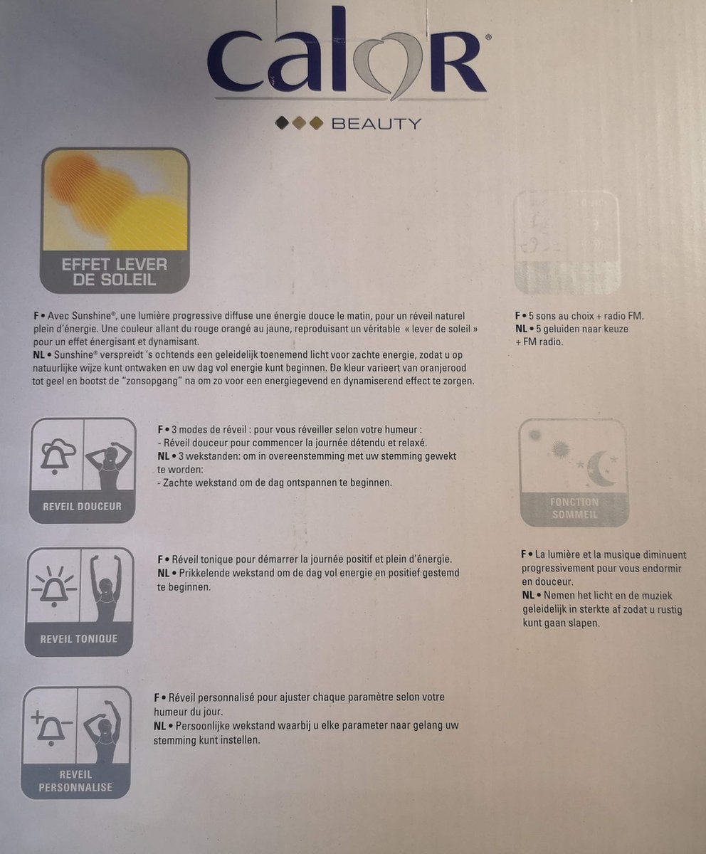 Calor Sunshine wake-up light EV7009C0/C30 | bol