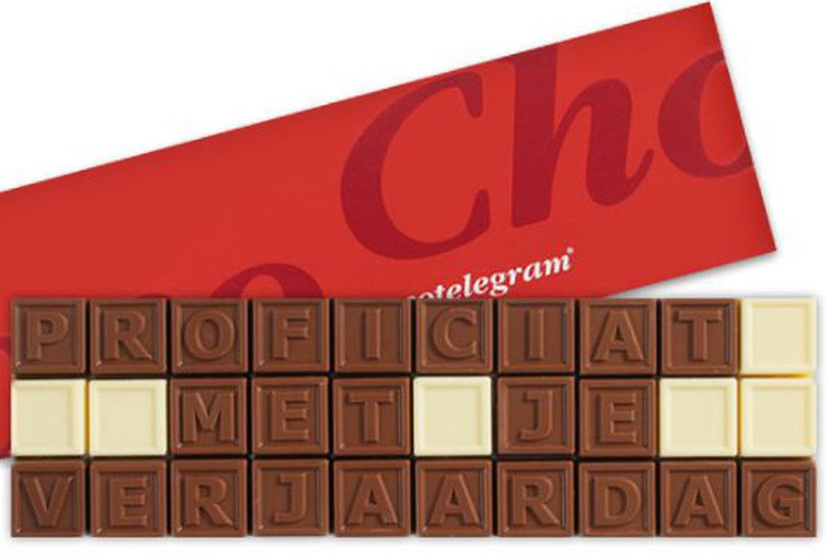 Chocolade Cadeau 30 - "PROFICIAT MET JE VERJAARDAG" | chocolade ...