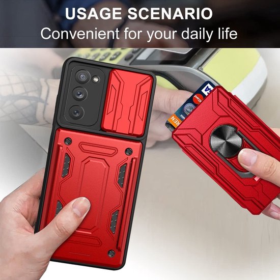 Hoesje Geschikt Voor Samsung Galaxy S20 Fehoesje met Ring houder - camera lens... | bol