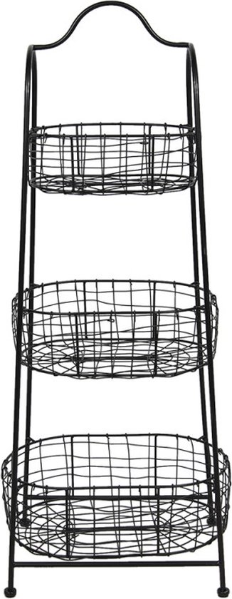 Mandenrek 42x30x108 cm Zwart Ijzer Rechthoek Keukenrek Rek | bol