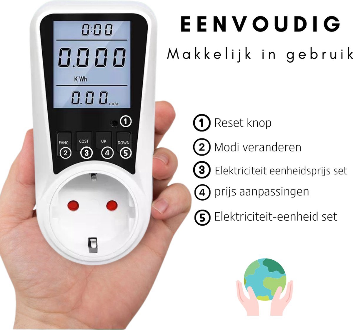 Energiemeter – Verbruiksmeter – Energiekostenmeter – KWh Meter ...