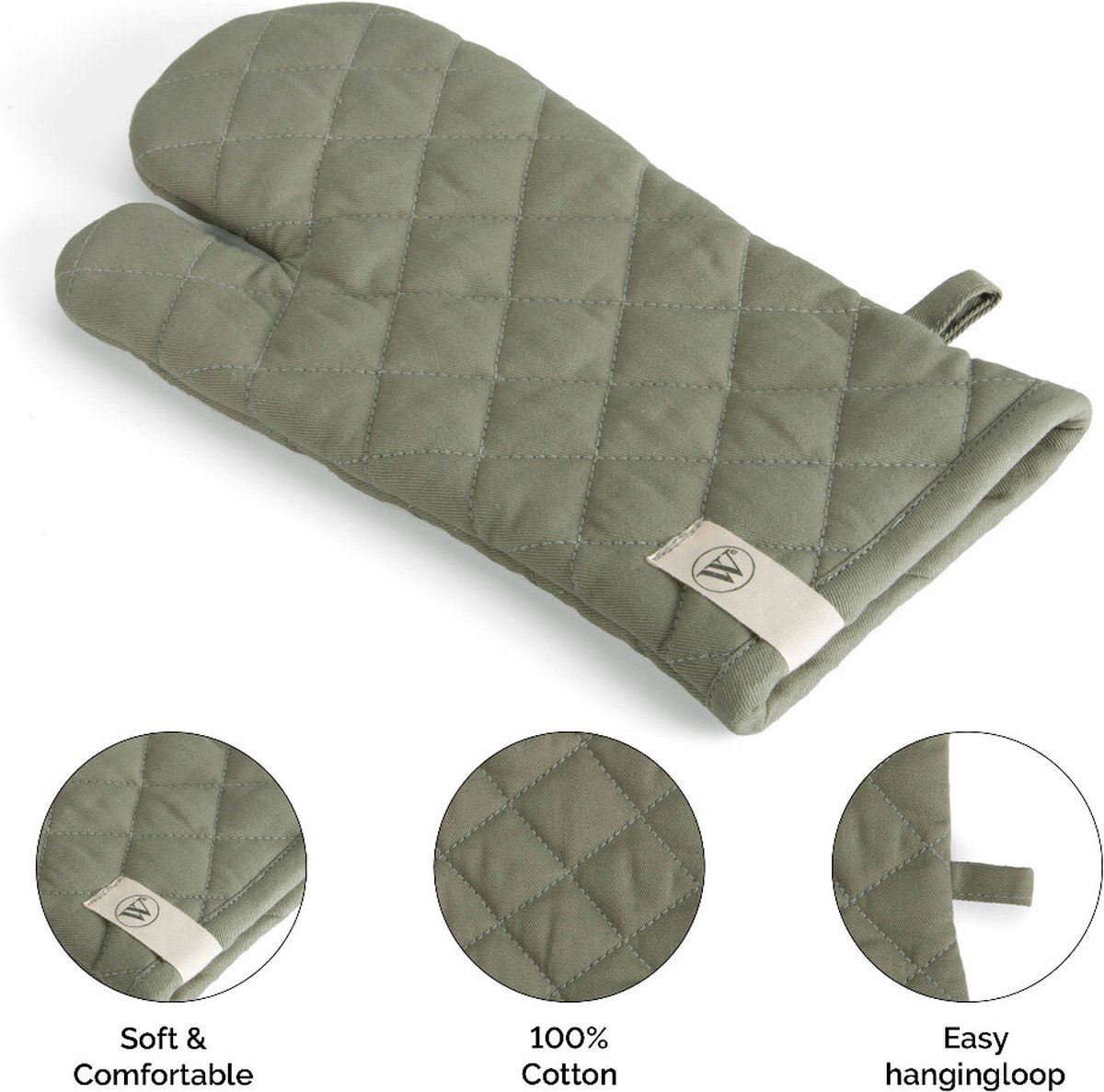 Walra kookset cook with a smile - Set van 2 pannenlappen en 1 ovenwant ...