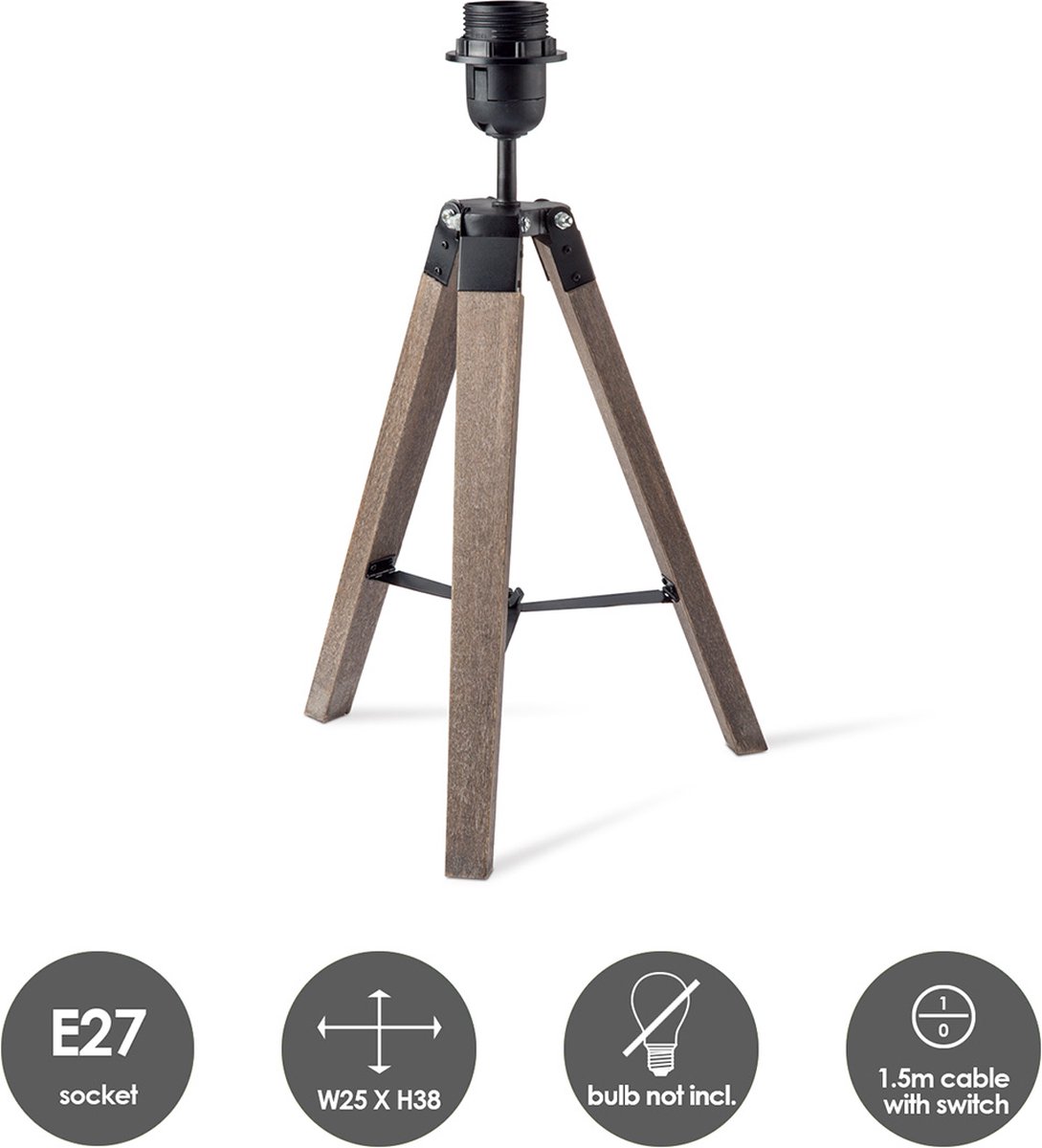 Home Sweet Home - Landelijke tafellamp voet Dia voor lampenkap - Bruin ...