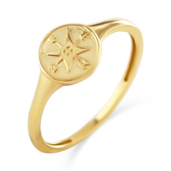 Silventi 9NBSAM-G220331 Gouden Ring met Kompas - Maat 54 - 7,8mm -14 ...