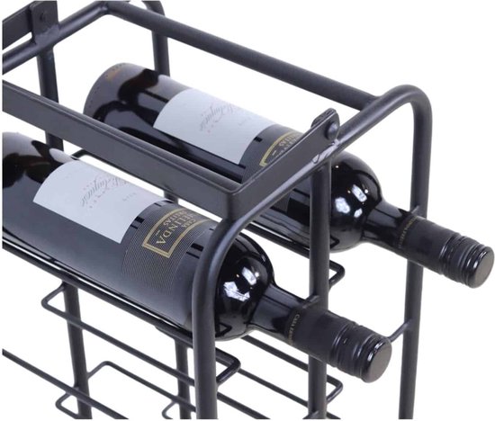 Staand wijnrek - 25x25x90 - Zwart - Metaal | bol.com