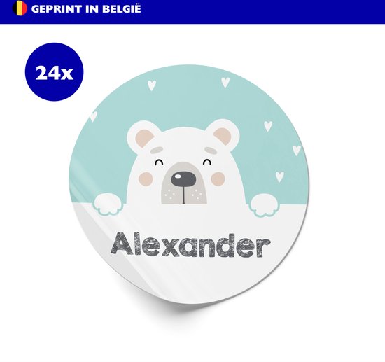 Stickers met naam | Per 24 | Ijsbeer sticker | Kindertraktatie ...