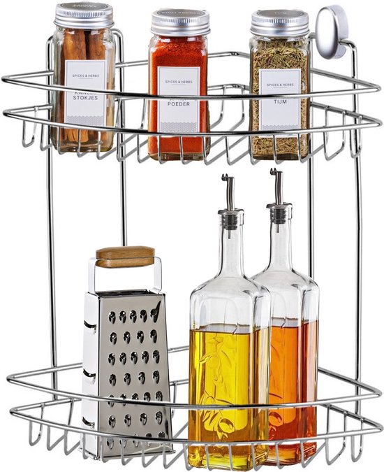 Concorde Kruidenrek ophangbaar 2-laags - zilver - H32 cm - metaal | bol