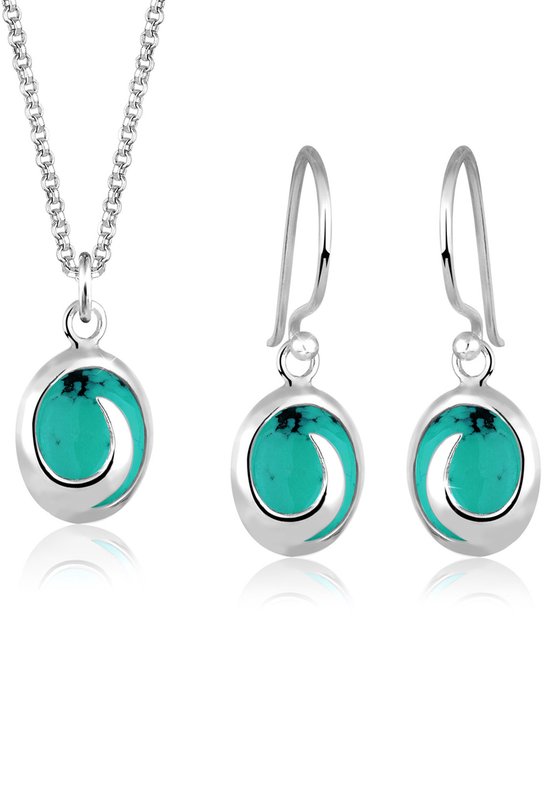 Elli - Sieraden Set - Dames Turquoise Howlit in 925 Sterling Zilver ...