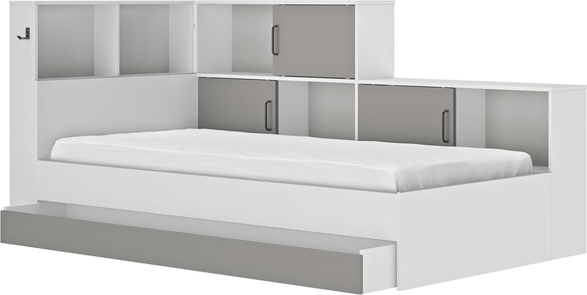 Diagone - Tienerbed Erwann met opbergruimte en laden - 90 x 200 cm ...