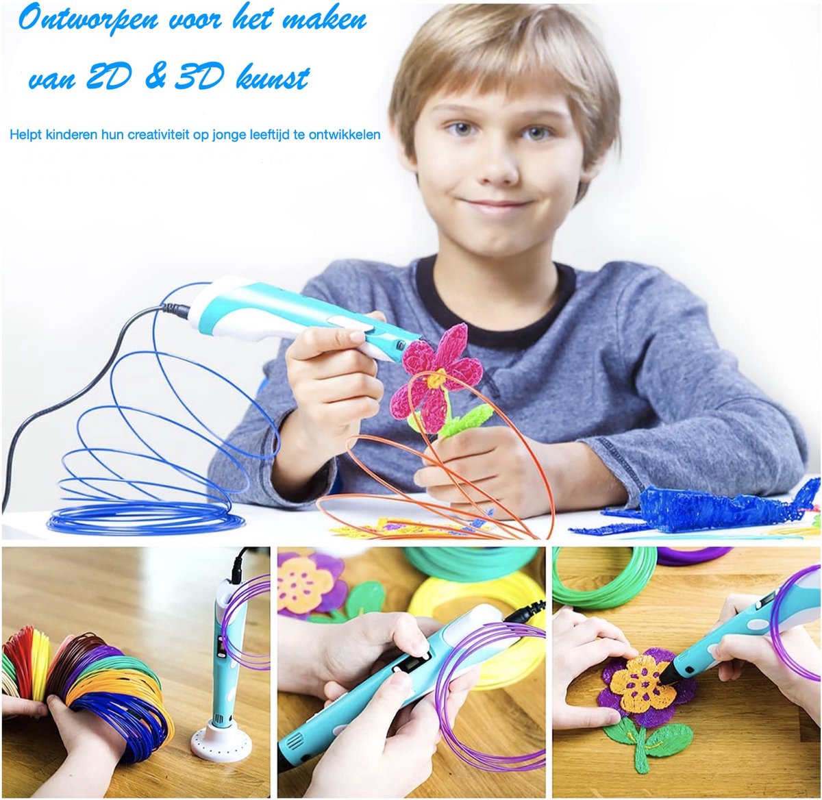 3D-pen - Inclusief 3 meter filament - Starterskit - 3D tekenpen met ...
