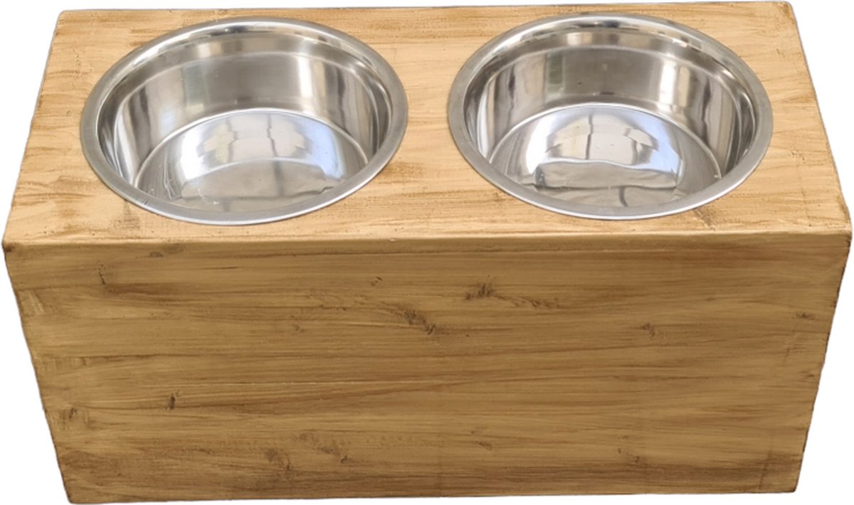 Voerbak hond - Houten voerbak - Dieren voerbak - Drinkbak hond ...