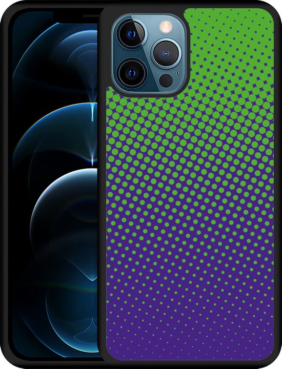 iPhone 12 Pro Max Hardcase hoesje lime paarse cirkels - Designed by ...
