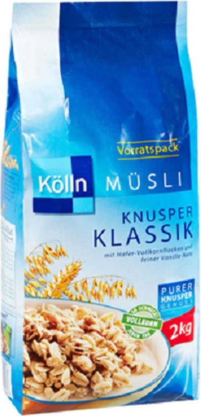 Kölln Muesli Knusper Klassik Mix van volkoren granen met een vleugje ...
