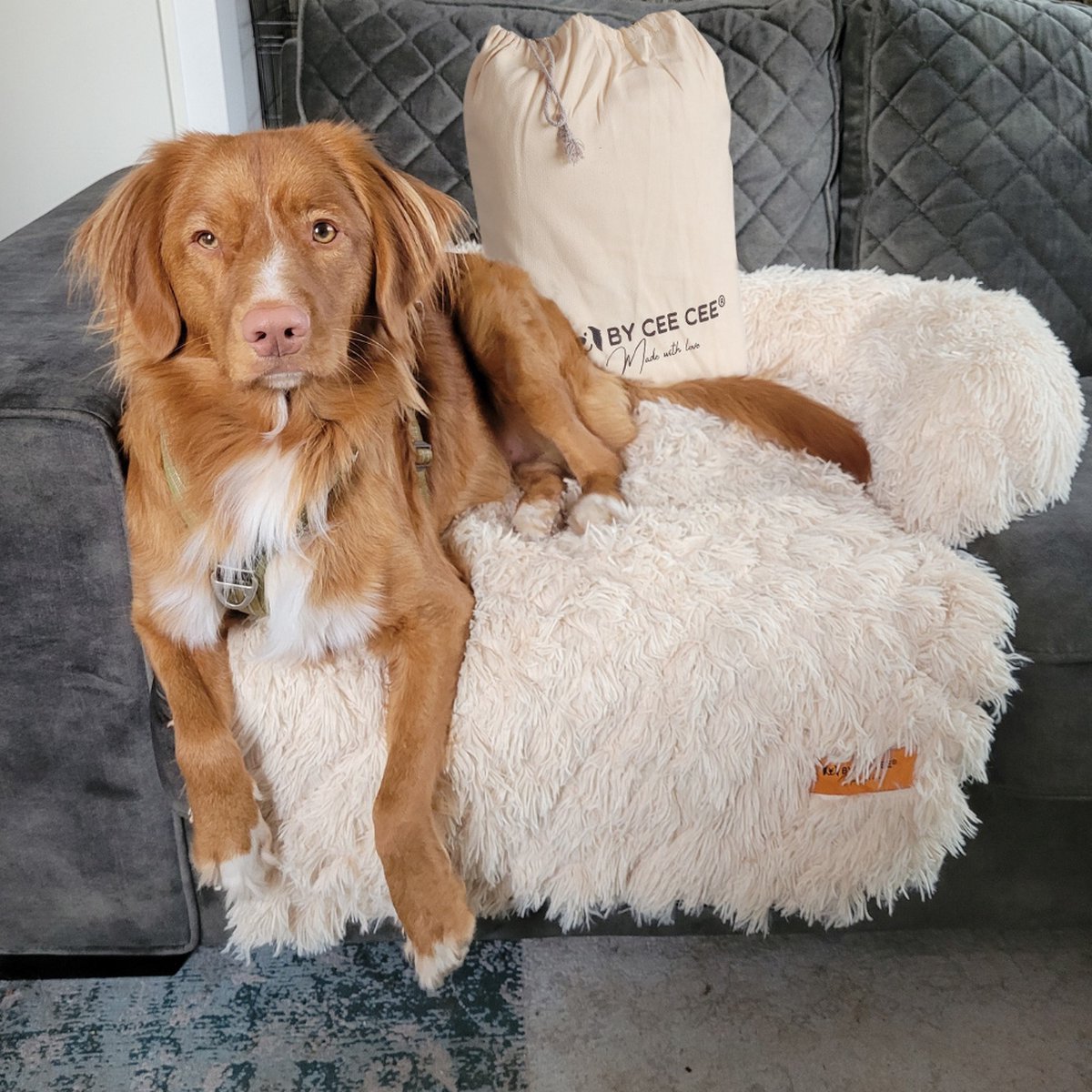 Origineel Hondendeken voor Bank Beige – Hondenkleed Fluffy – Pluche ...