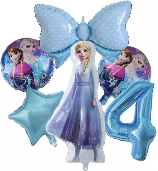 Frozen Ballon 4 Jaar - Frozen Kinderfeestje - Elsa & Anna Ballonnen ...