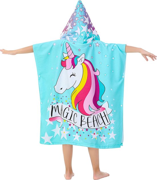Zeemermin - Strandbadhanddoek Met Capuchon - Kinder Badponcho - Strand ...