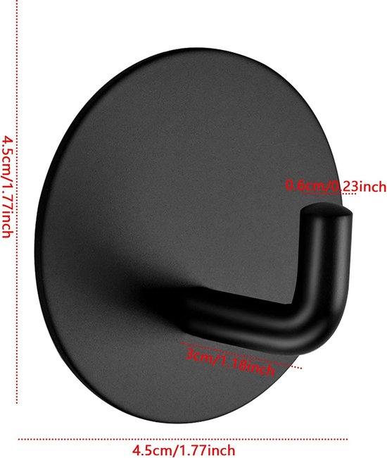 8 stuks zelfklevende haken, kleverige muurhaken roestvrij staal ...