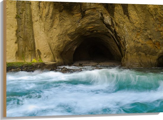 WallClassics - Hout - Grot bij Zee - 100x75 cm - 12 mm dik - Foto op ...