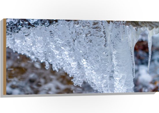 WallClassics - Hout - Groot IJsblok - 100x50 cm - 12 mm dik - Foto op ...