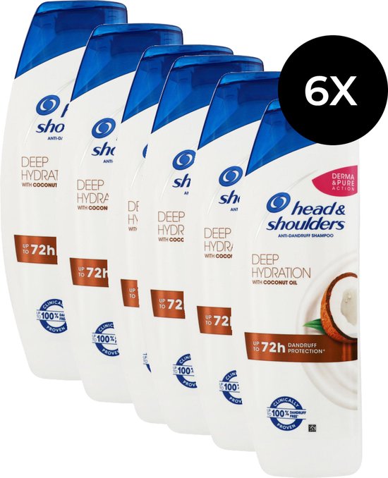 Head & Shoulders Deep Hydration Shampoo Coconut Oil - 6 x 400 ml | bol.com
