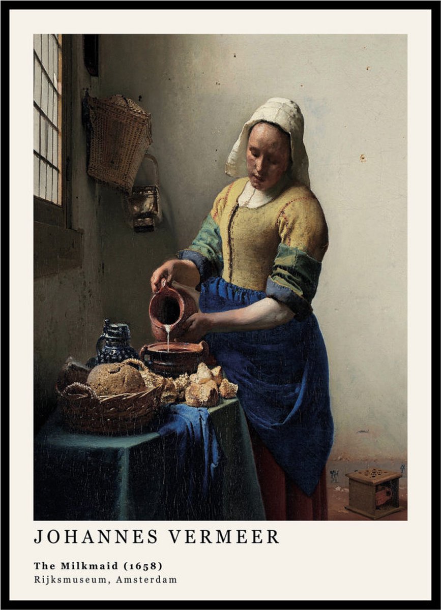 Poster Het Melkmeisje - Johannes Vermeer - Large 30x40 - Kunst - Art - De Keukenmeid | bol.com
