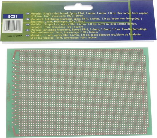 Velleman ECS1 Printplaat (l x b) 160 mm x 100 mm Inhoud 1 stuk(s) | bol.com