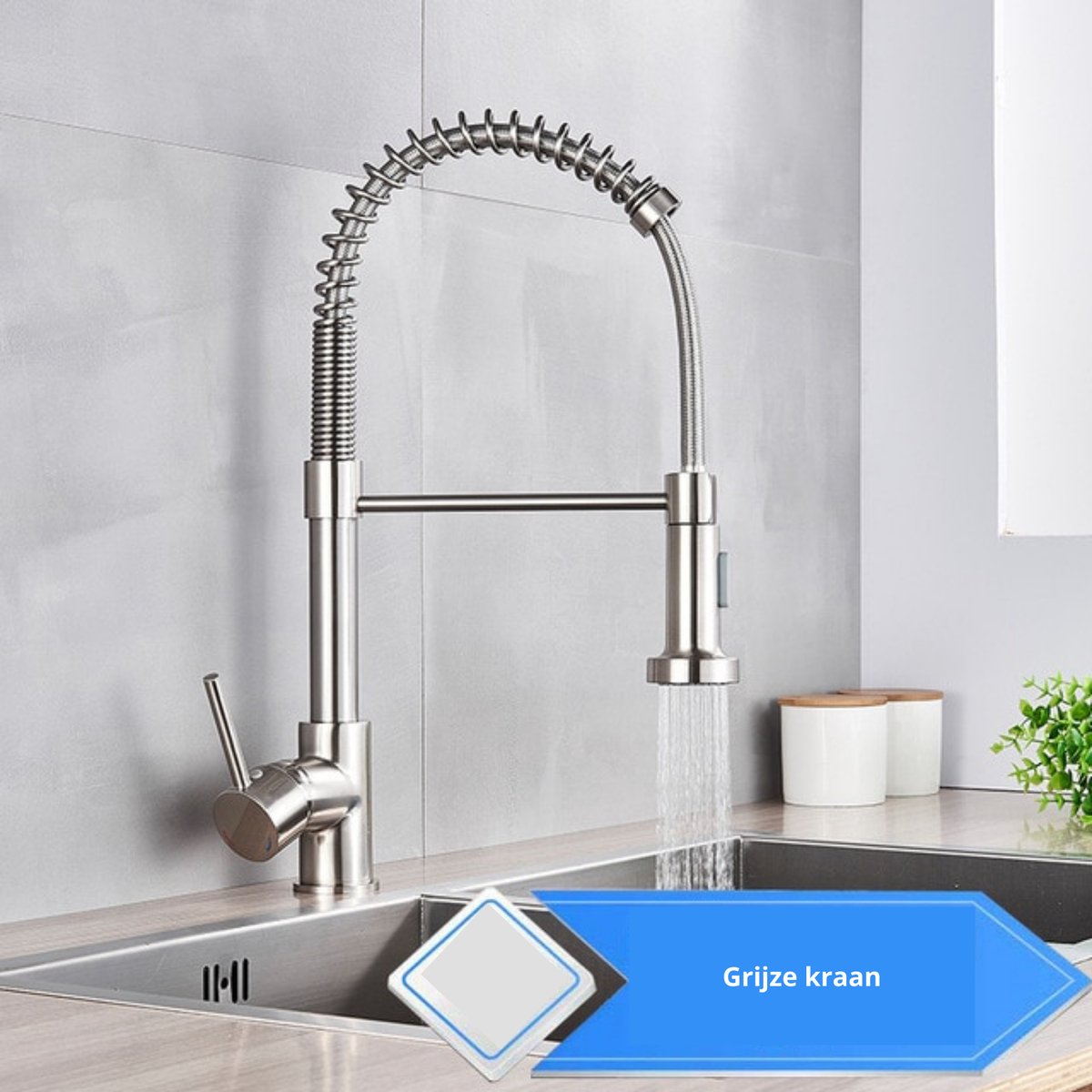 Keukenkraan met Uittrekbare Uitloop - Flexibele Slang - Keukenmengkraan - Chroom | bol.com