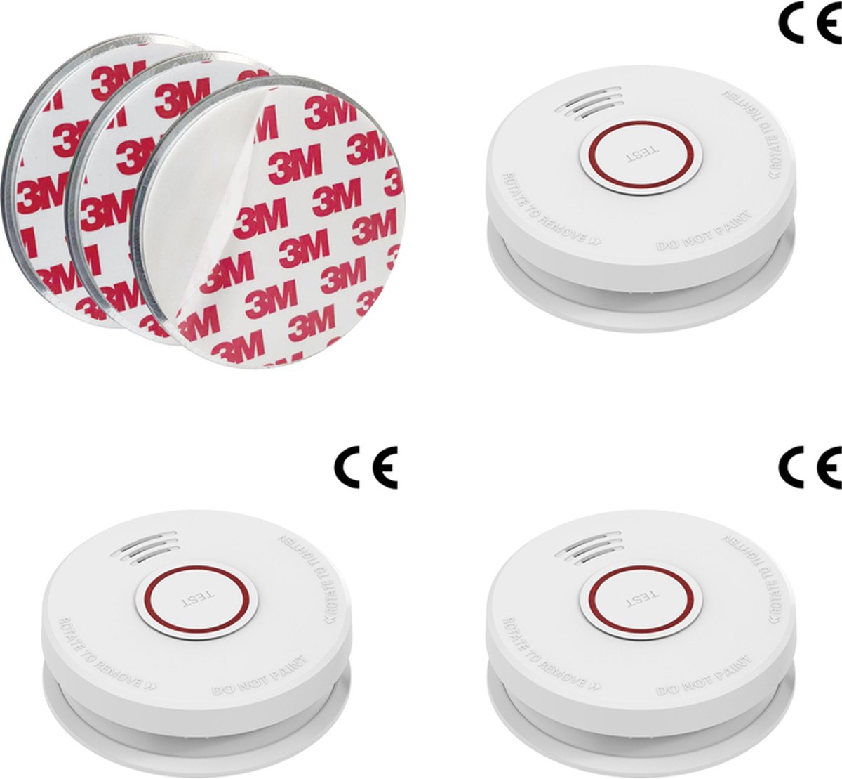 DVM-SB90M-3: set met 3x optische rookmelder en magnetische montage. Werkt op batterij.... | bol.com