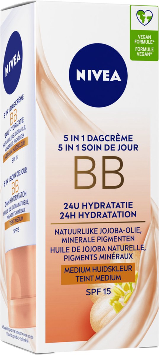 NIVEA Essentials 5in1 BB Dagcrème medium - SPF 15 - Met jojoba-olie en ...