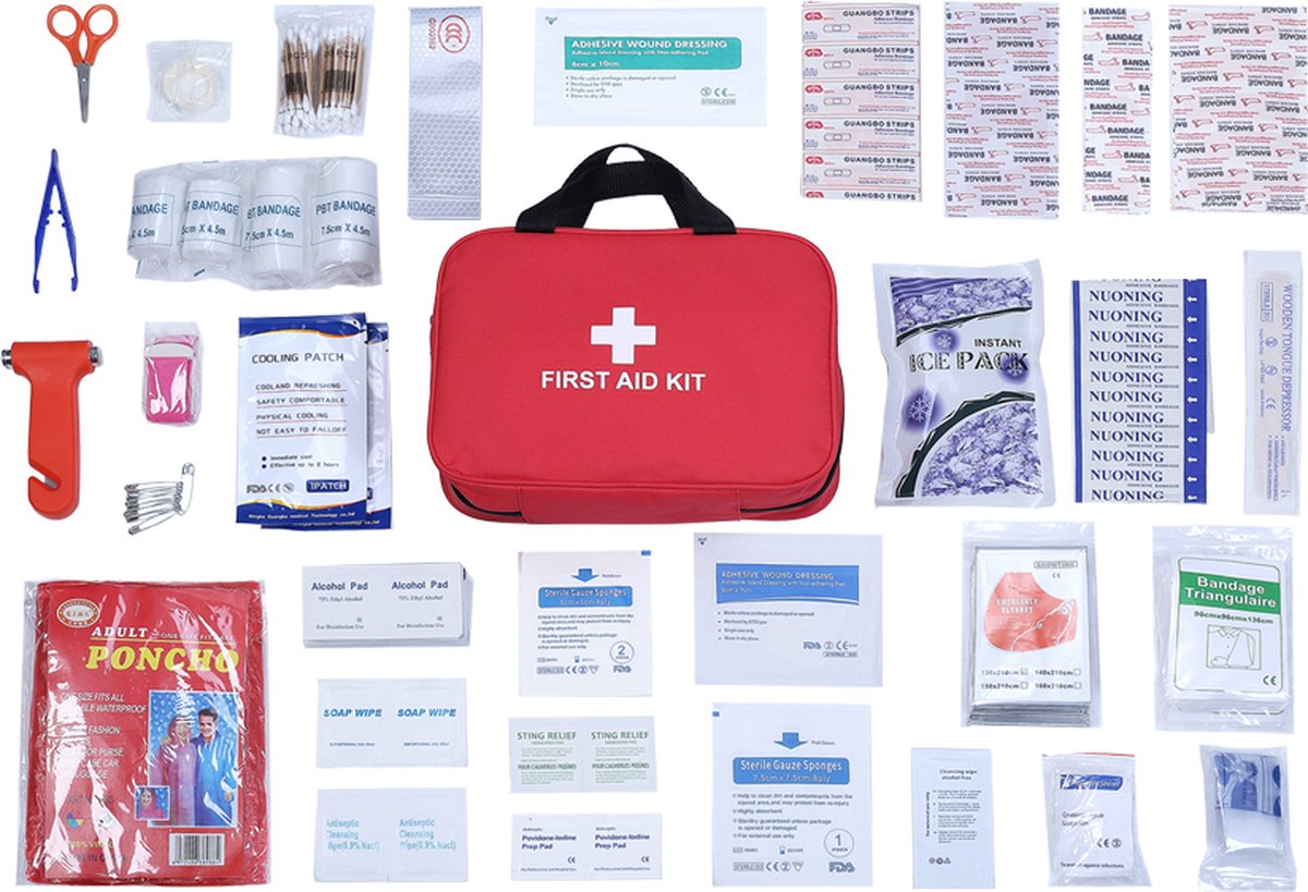 Nr1 ® First Aid Kit 180 delig - EHBO-set - Verbanddoos -Hoogwaardige EHBO-tas met 180... | bol.com