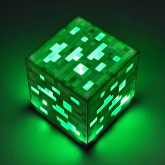 Minecraft Lamp- Minecraft LEDlamp-USB oplaadbaar-groen licht-grijs ...