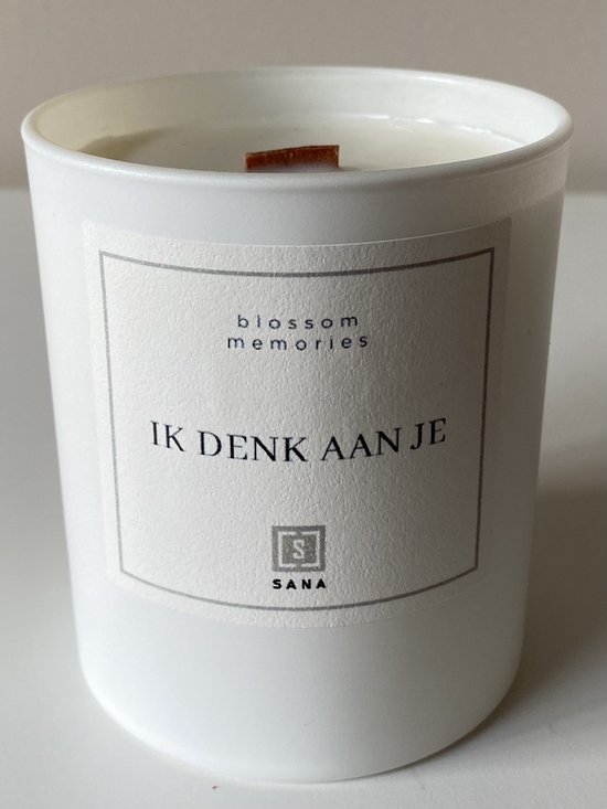 Herdenkingskaars - Geurkaars - Wit - IK DENK AAN JE - 45 Branduren ...