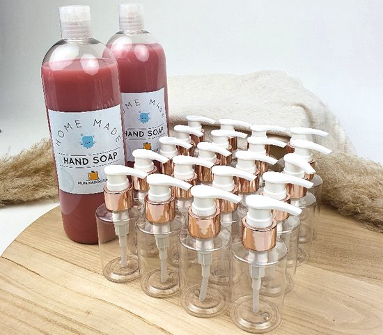 Zeep - Zeeppompje - Set van 20 + 2L handzeep - Roze dop - Magnolia ...