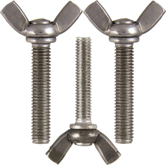 (6 STUKS) M6X45 VLEUGELBOUT RVS-A2 (AISI 304) DIN 316 | bol.com