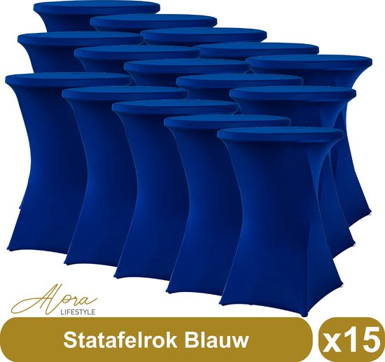 Statafelrok Blauw 80 cm per 15 - Alora tafelrok voor statafel - Statafelhoes -... | bol