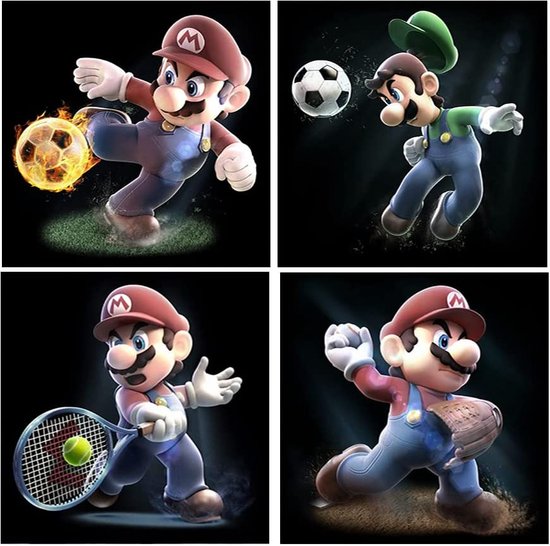 DIAMOND PAINTING Mario (4 Stuks 30 X 30 CM) | bol