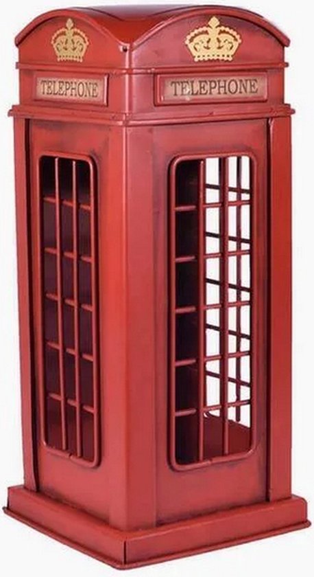 Retro - metalen spaarpot Engelse telefooncel - 27,5 cm | bol.com
