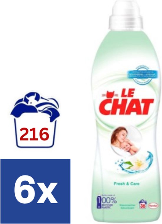 Le Chat Wasverzachter Fresh & Care – 6 x 900 ml (216 Wasbeurten) | bol