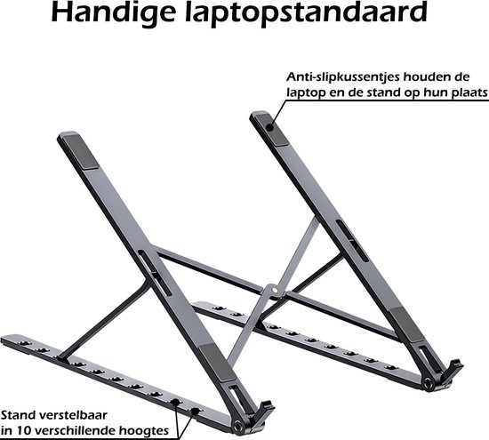 Aluminium Laptop Standaard Opvouwbaar - Bureaustandaard Ergonomische ...